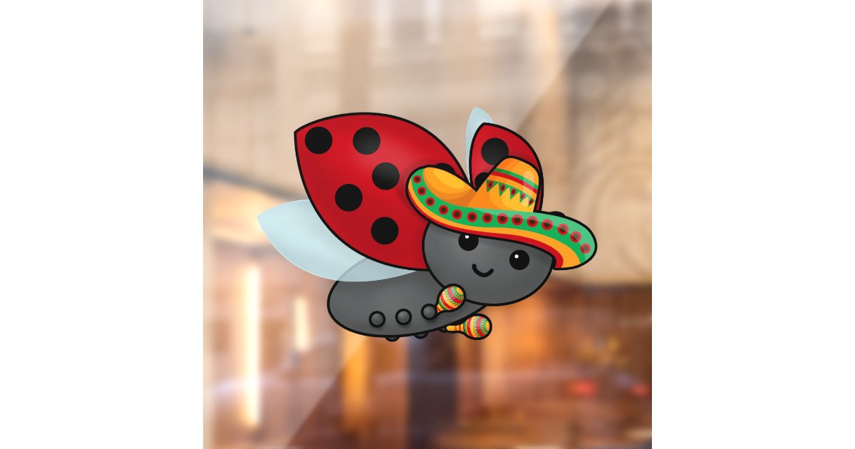 Cinco de May Ladybug Window Cling | Zazzle