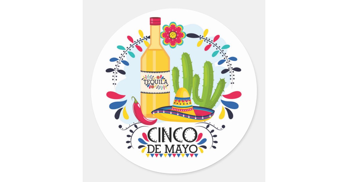 Cinco De Mayo Classic Round Sticker | Zazzle