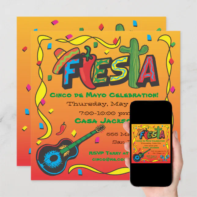 Cinco De Mayo Fiesta Party Invitation | Zazzle