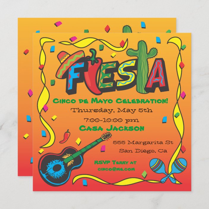 Cinco De Mayo Fiesta Party Invitation | Zazzle.com