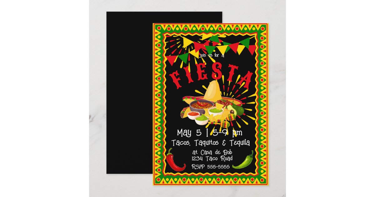 Cinco de Mayo Fiesta Salsa Invitation | Zazzle
