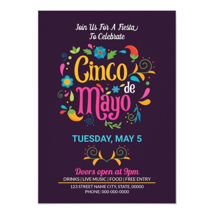 Cinco De Mayo Invitation flyer | Zazzle.com