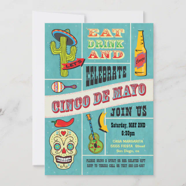 Cinco de Mayo Mexican Fiesta Party Invitations | Zazzle