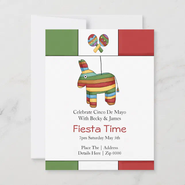 Cinco De Mayo Pinata Fiesta Party Invitation | Zazzle