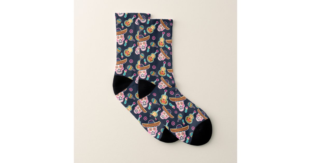 Cinco de Mayo Skull Pattern Gift cute summer Socks | Zazzle
