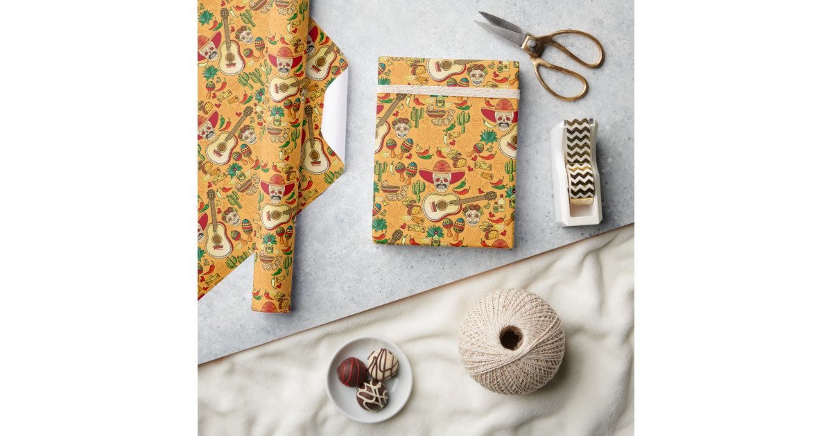 Cinco de Mayo Sombrero Mexican Themed Wrapping Paper | Zazzle