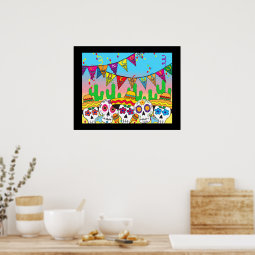 Cinco de Mayo Sugar Skull Print | Zazzle