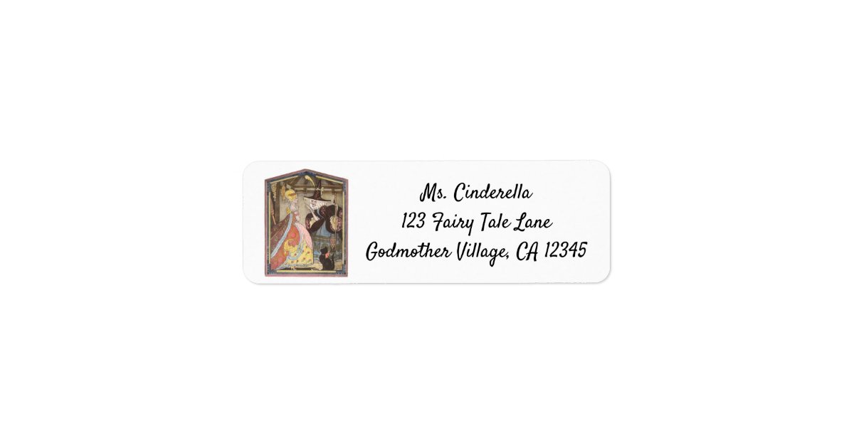 Cinderella and Fairy Godmother, Vintage Fairy Tale Label | Zazzle