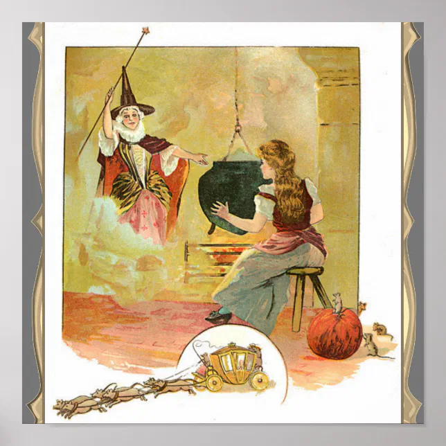 Cinderella And Her Fairy God Mother Poster | Zazzle