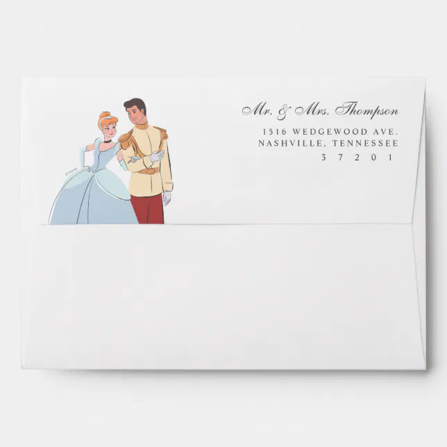 Cinderella and Prince Charming Wedding Envelope | Zazzle