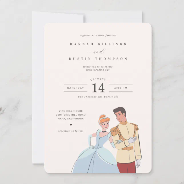 Cinderella and Prince Charming Wedding Invitation | Zazzle