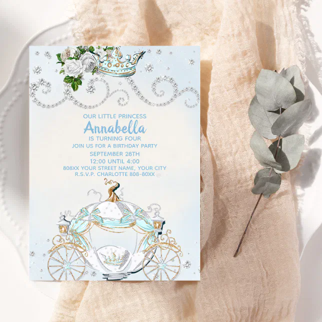 Cinderella Carriage Fairy Tale Party Invitation | Zazzle