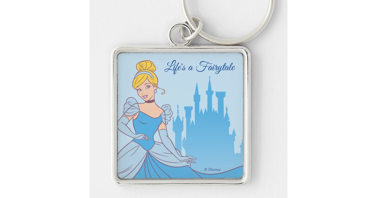 Cinderella & Castle Graphic Keychain | Zazzle