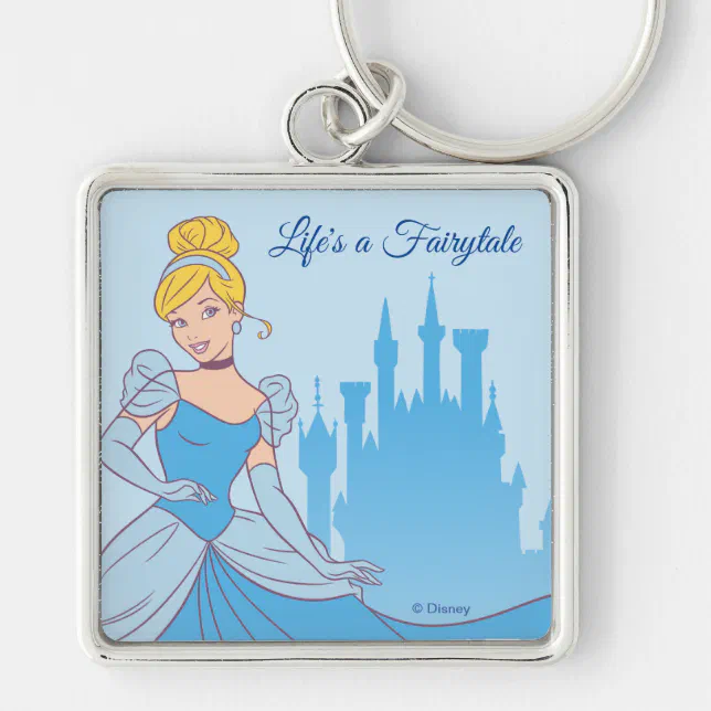 Cinderella & Castle Graphic Keychain | Zazzle
