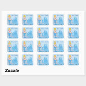 Cinderella & Castle Graphic Square Sticker | Zazzle