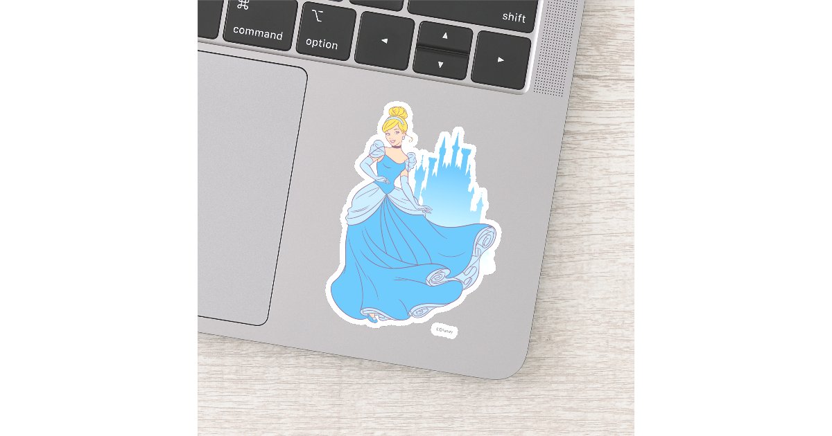 Cinderella & Castle Graphic Sticker | Zazzle