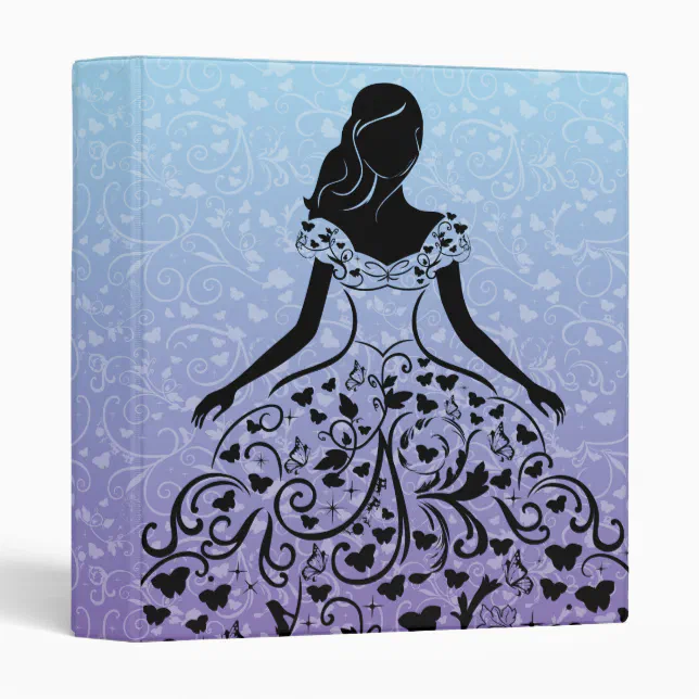 Cinderella Fanciful Dress Silhouette Binder | Zazzle