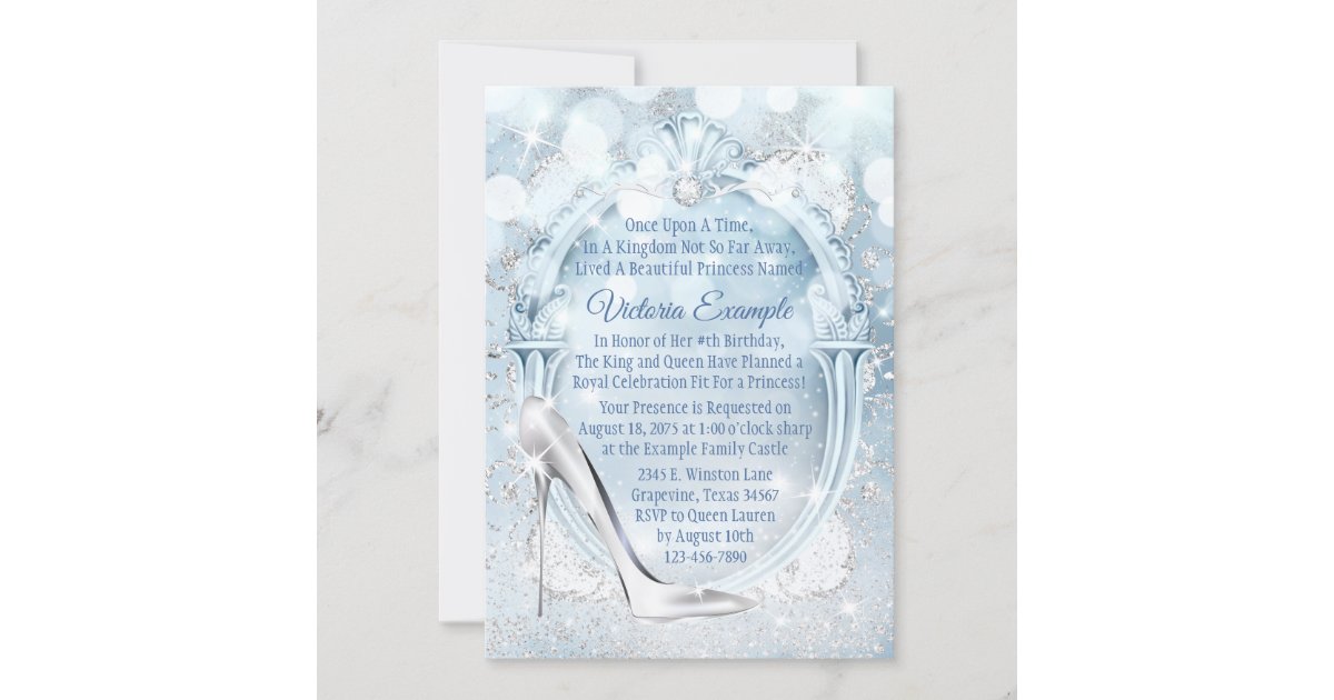 Cinderella Glass Slipper Birthday Party Invitation | Zazzle
