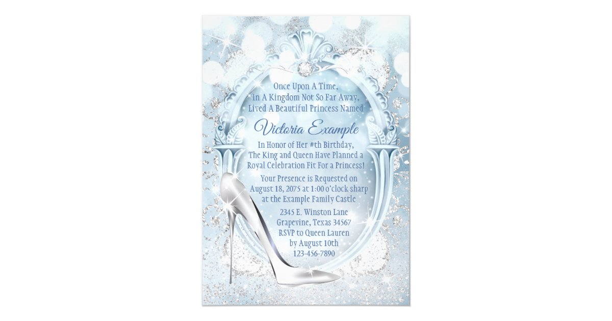 Cinderella Glass Slipper Birthday Party Invitation | Zazzle.com