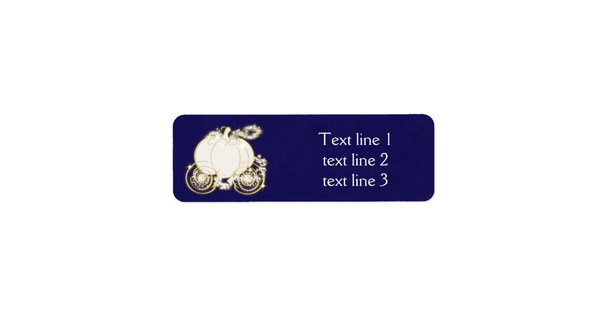 Cinderella Gold Carriage Royal Blue Address Labels | Zazzle