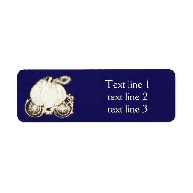 Cinderella Gold Carriage Royal Blue Address Labels | Zazzle