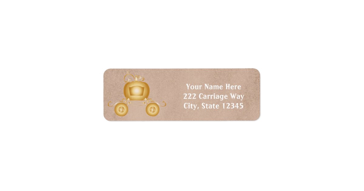 Cinderella Golden Coach Princess Address Labels | Zazzle