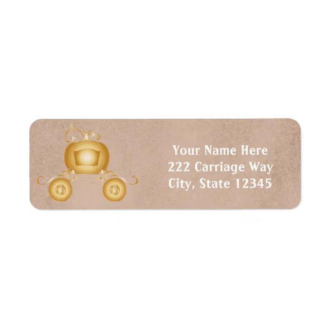 Cinderella Golden Coach Princess Address Labels | Zazzle
