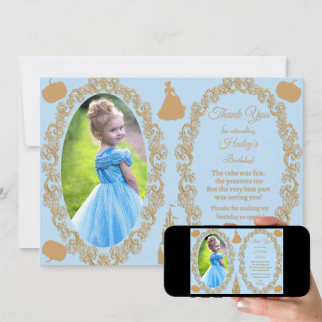 Cinderella Photo Thank You Card | Zazzle