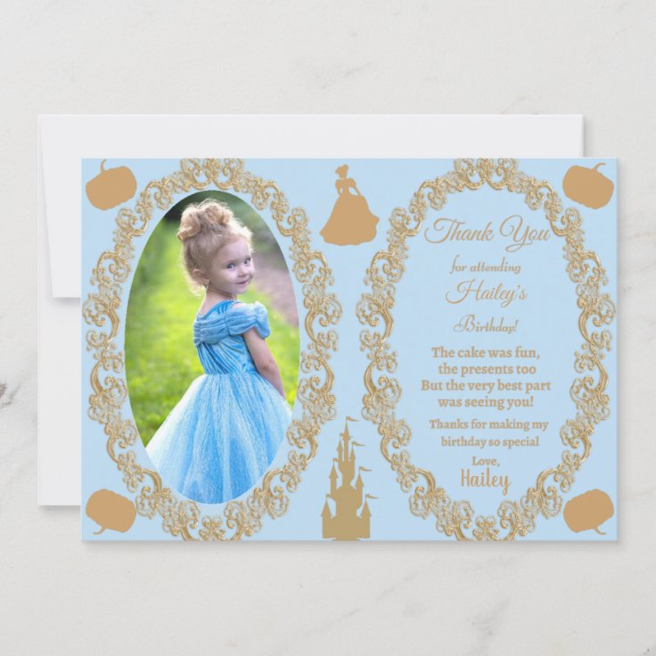 Cinderella Photo Thank You Card | Zazzle
