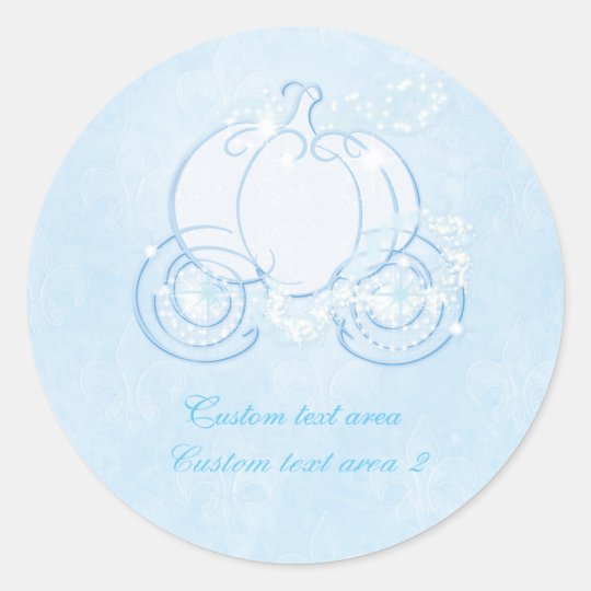 Cinderella Princess Blue Carriage Elegant Sticker | Zazzle.com