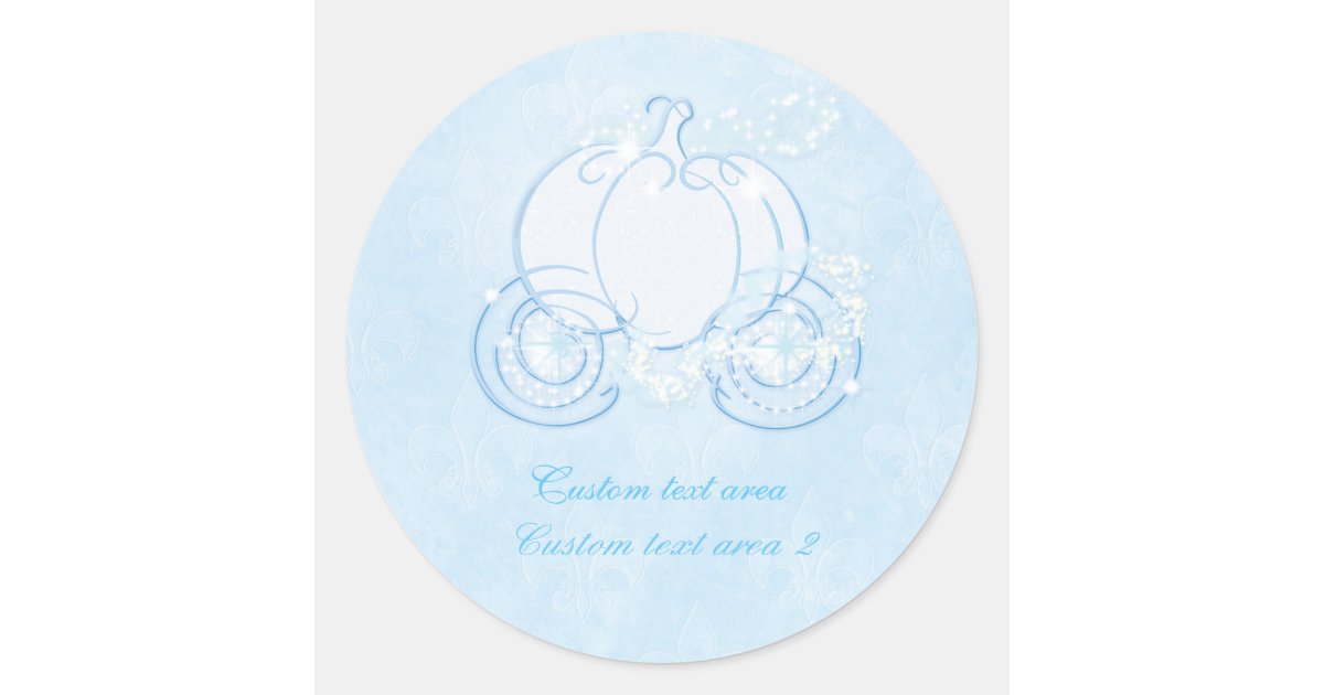 Cinderella Princess Blue Carriage Elegant Sticker | Zazzle
