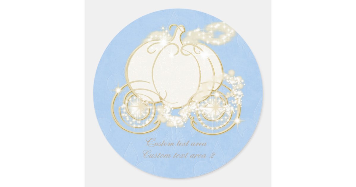 Cinderella Princess Blue Gold Carriage Sticker | Zazzle