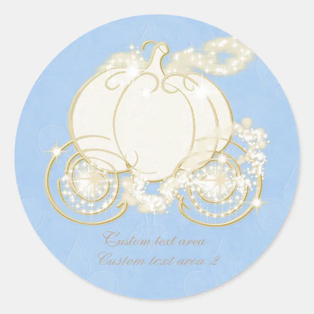 Cinderella Princess Blue Gold Carriage Sticker | Zazzle