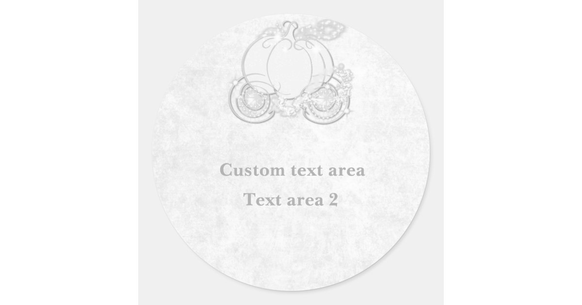 Cinderella Princess Carriage White Silver Sticker | Zazzle