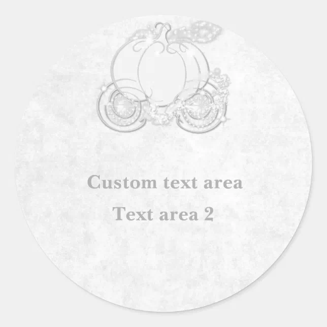 Cinderella Princess Carriage White Silver Sticker | Zazzle