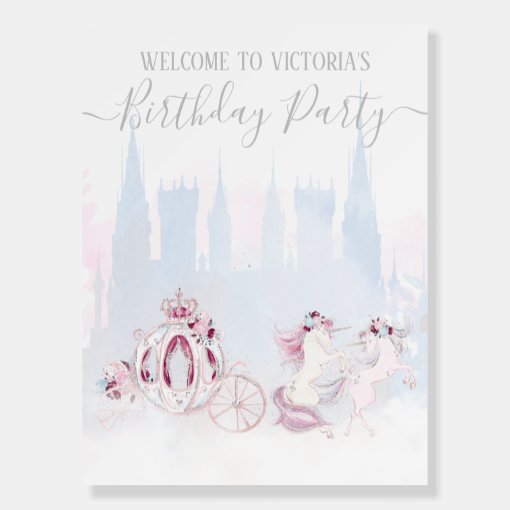 Cinderella Princess Castle Birthday Welcome Sign | Zazzle