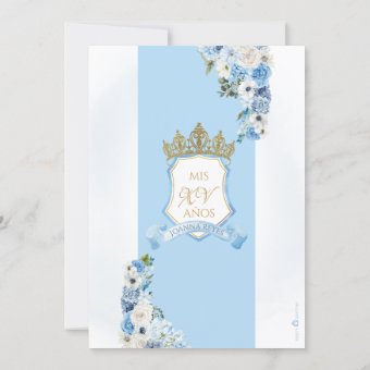 Cinderella Princess Castle Light Blue Quinceanera Invitation | Zazzle