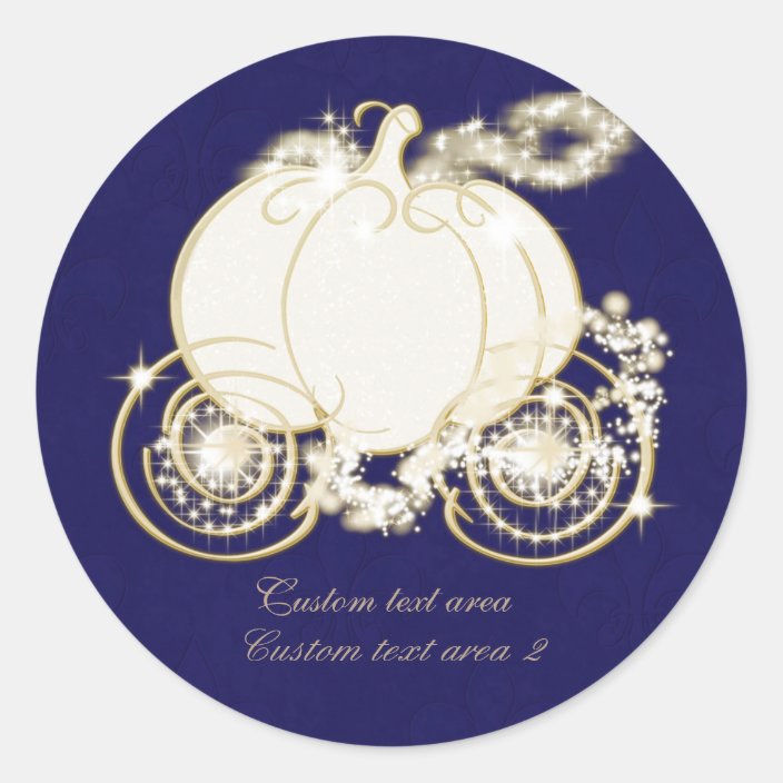 Cinderella Royal Blue Gold Carriage Sticker | Zazzle.com