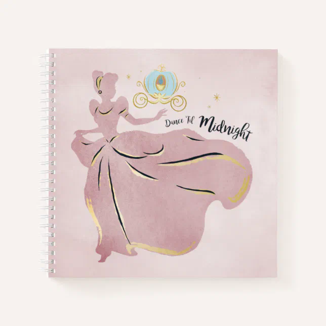 Cinderella Silhouette "Dance 'Til Midnight" Notebook | Zazzle