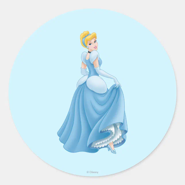 Cinderella Standing Classic Round Sticker | Zazzle