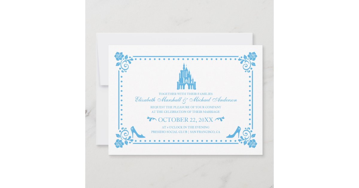 Cinderella Wedding Castle & Flowers Invitation | Zazzle