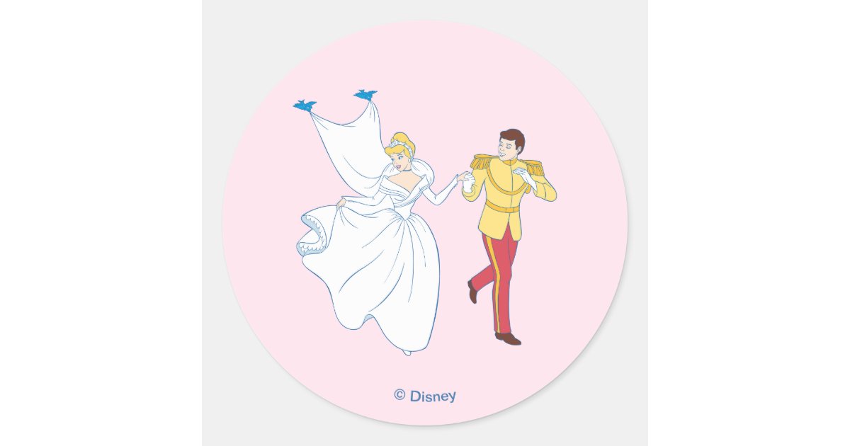 Cinderella Wedding Classic Round Sticker | Zazzle