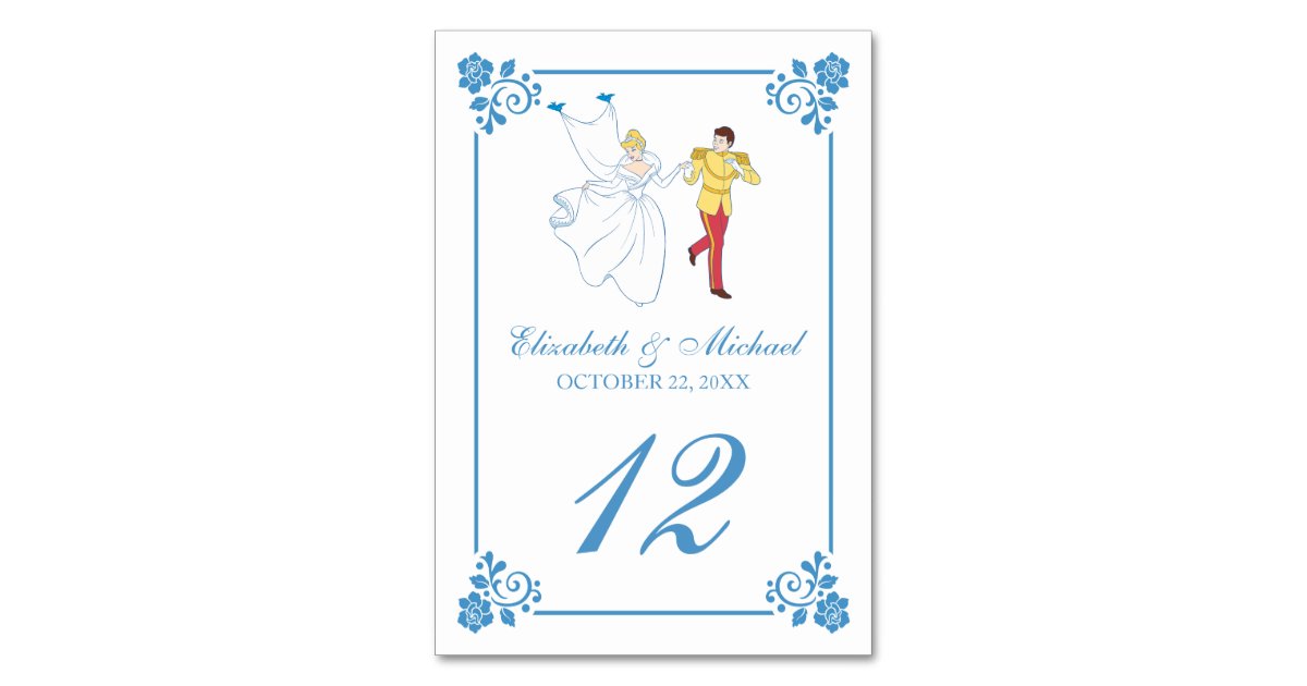 Cinderella Wedding | Table Number | Zazzle