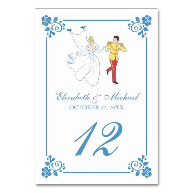 Cinderella Wedding | Table Number | Zazzle