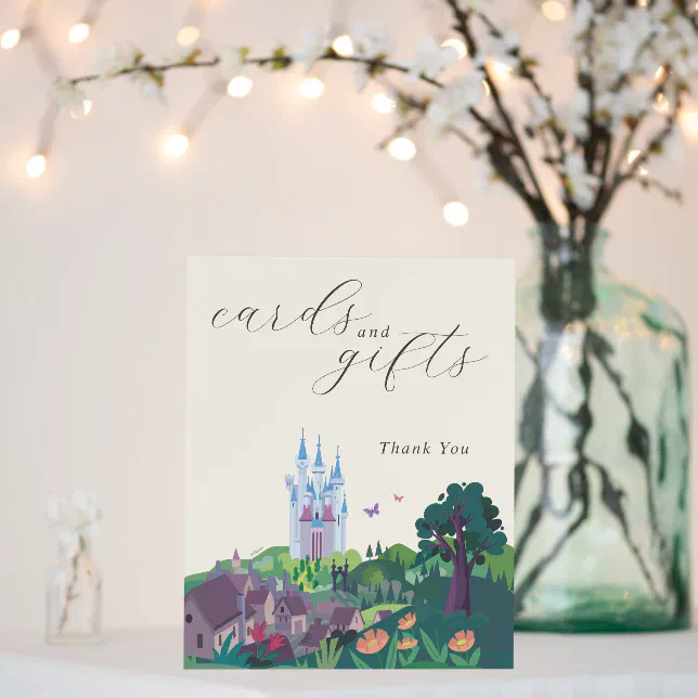 Cinderella's Castle Wedding Cards & Gifts Table Foam Board | Zazzle