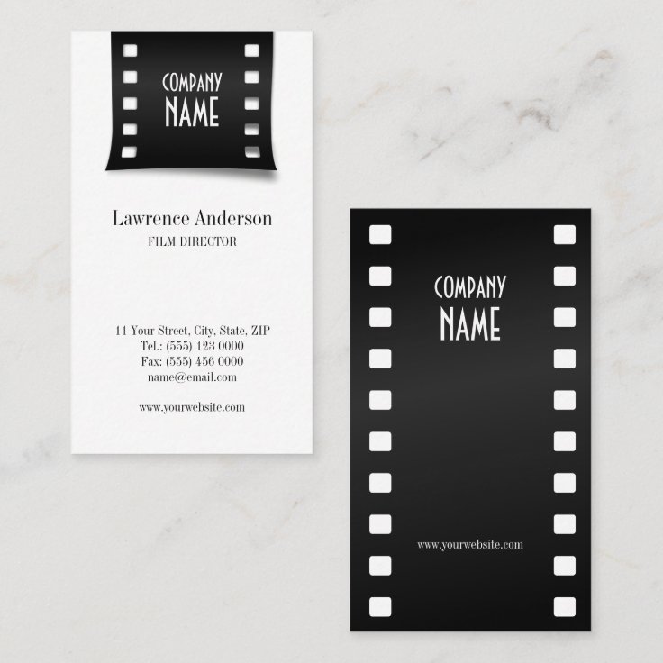 Cinema Film Strip Videographer business card | Zazzle