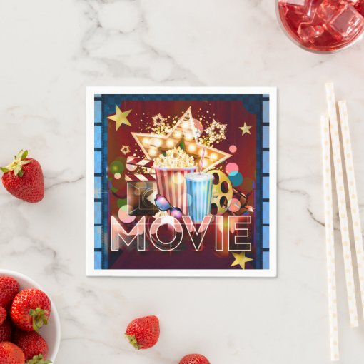 Cinema Movies Movie Night Birthday Party Napkins | Zazzle