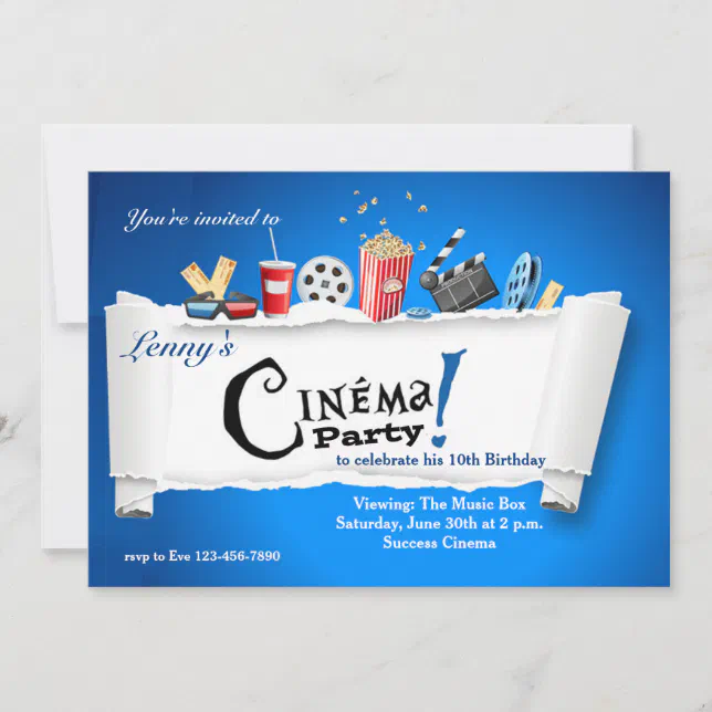 Cinema Party Invitation | Zazzle