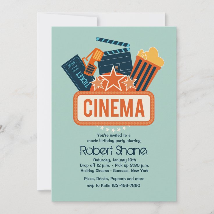 Cinema Star Party Invitation | Zazzle