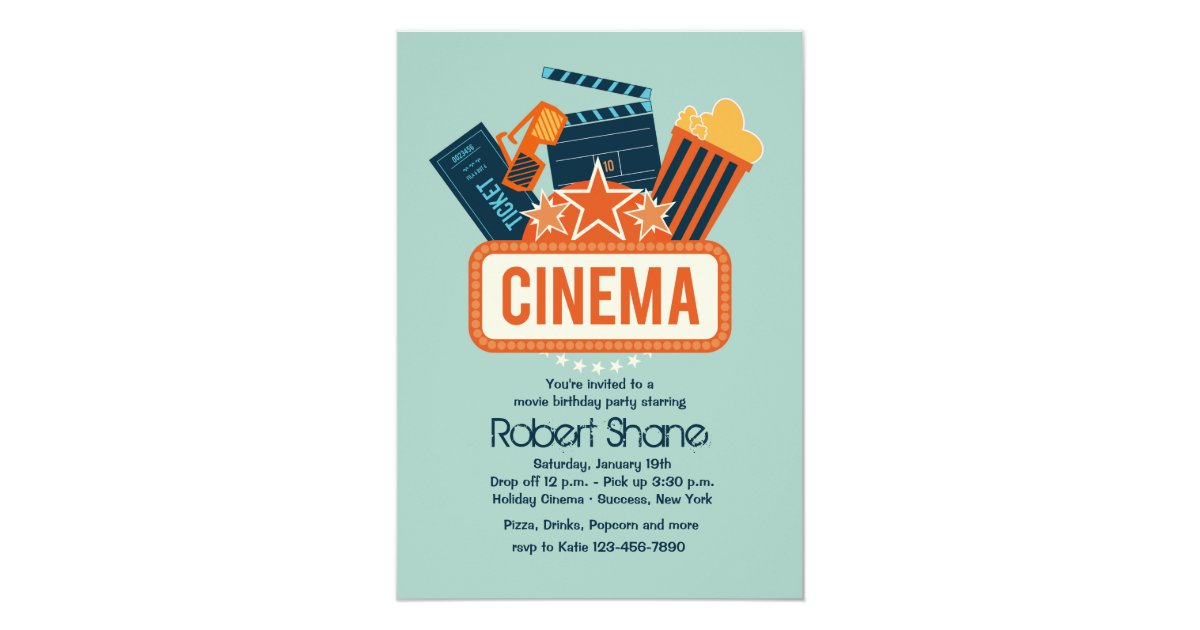 Cinema Star Party Invitation | Zazzle.com